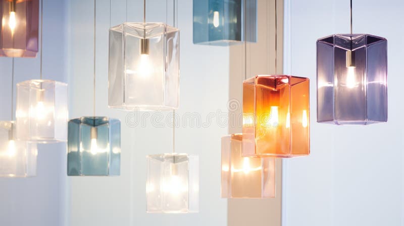 Different Modern Streamlined Chandeliers. Translucency, Transparency ...