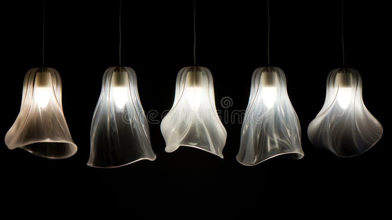 Different Modern Streamlined Chandeliers. Translucency, Transparency ...