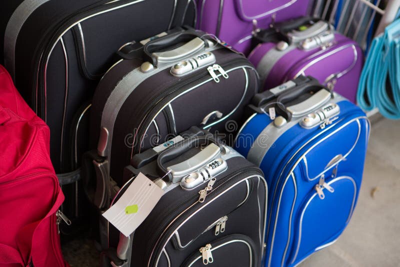 Different modern suitcases stock photo. Image of choice - 40921724