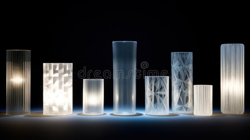 Different Modern Table Night Lamps. Translucency, Transparency and ...