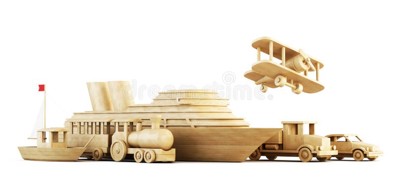 Different Modes of Transport. Conceptual 3d Image. Stock Illustration ...