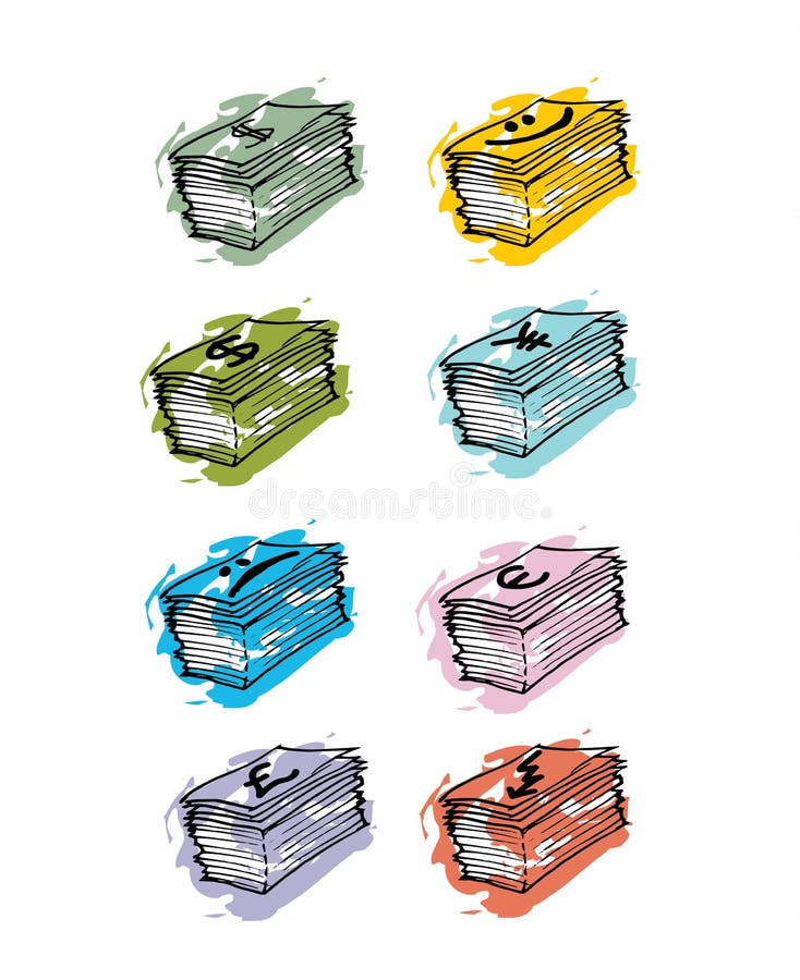 Different money stock vector. Illustration of exchange - 109334111