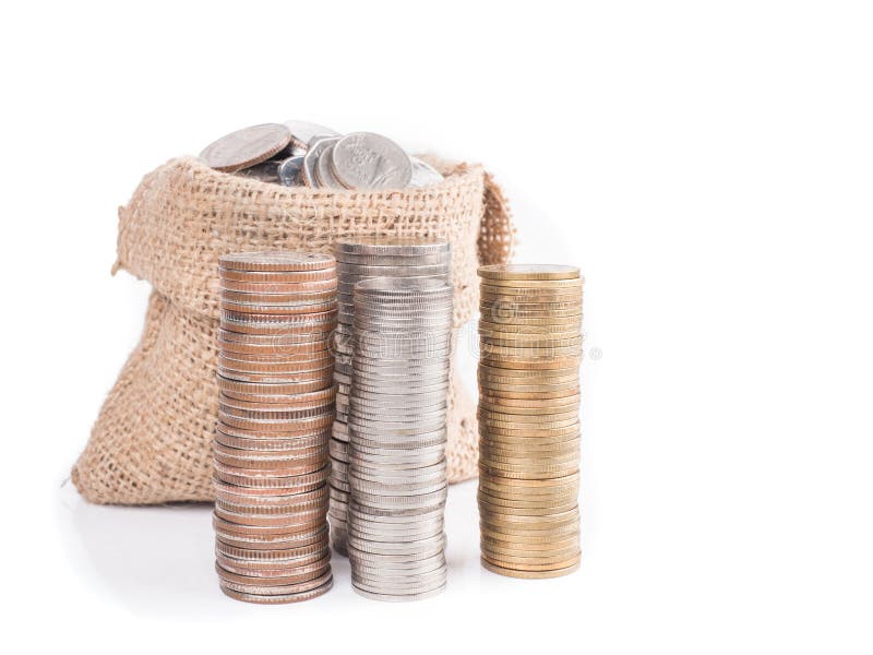 Different Money Metal Coins on Stacking Stock Image - Image of finance ...