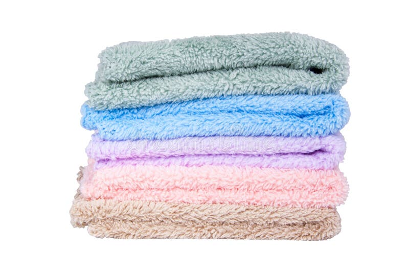 Different Multicolor Fluffy Fabric Pieces Isolated Stock Image - Image ...