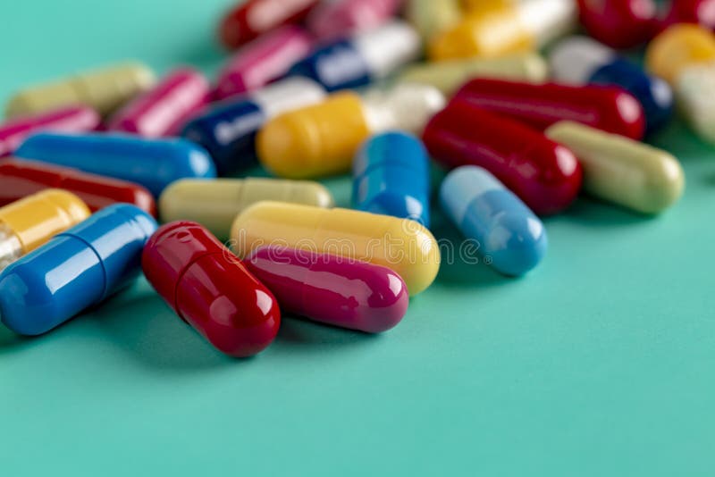 Different Multicolor Medicine Capsules Stock Photo - Image of emergency ...