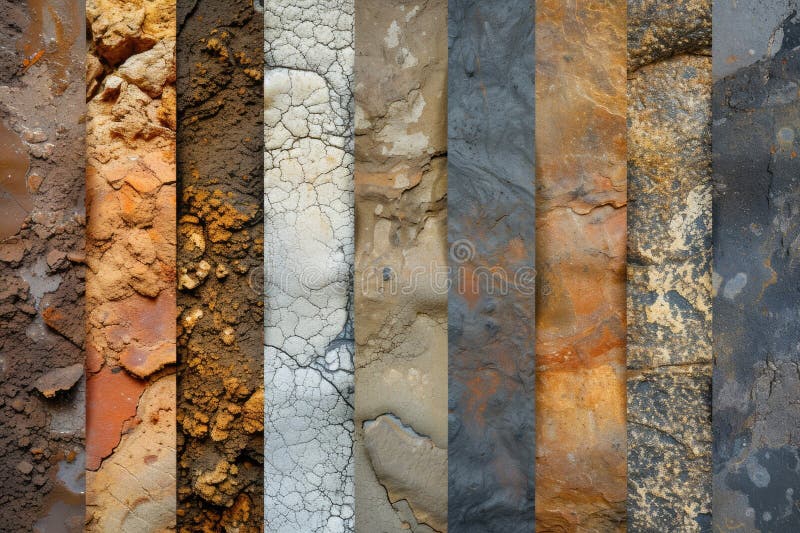 Different Natural Earth Textures Mixed in Beautiful Abstract Background ...
