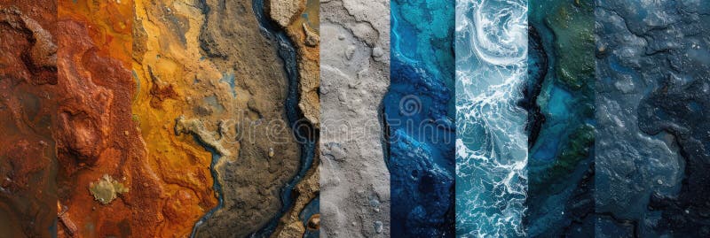 Different Natural Earth Textures Mixed in Beautiful Abstract Background ...