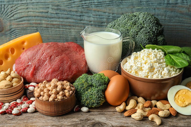 Set with Different Natural Protein Food Stock Photo - Image of diet ...