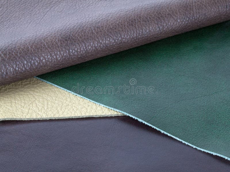Natural Leather Textures Samples Stock Image - Image of heap, elements ...