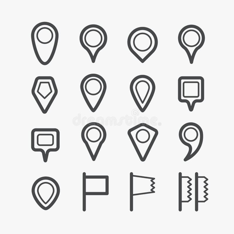 Different navigation pins stock vector. Illustration of marker - 38201686