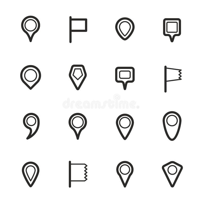 Navigation pins collection stock vector. Illustration of electricity ...