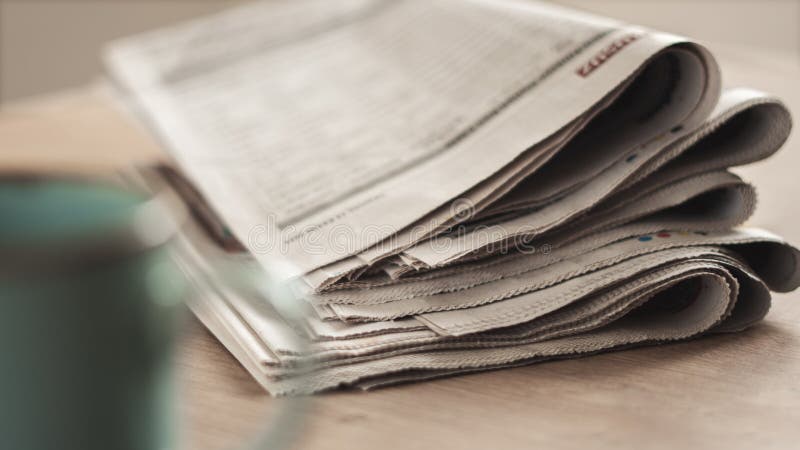 Different Newspapers on the Table Stock Image - Image of literacy ...