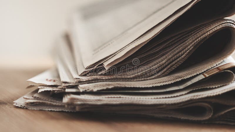 Different Newspapers on the Table Stock Photo - Image of magazine ...