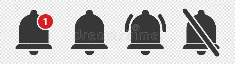 Different Notification Icons Set - Vector Illustrations - Isolated on ...