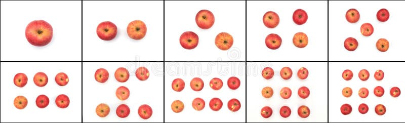 Different Numbers Of Apples Stock Image - Image of numbers, four: 6322463