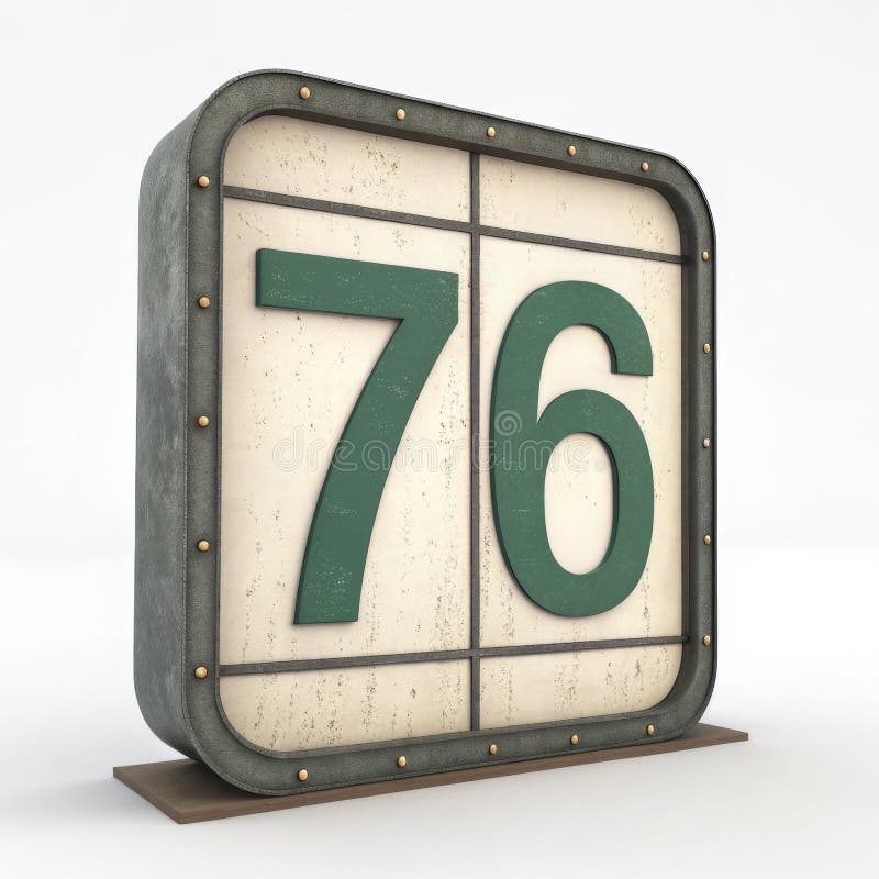 Different Numbers Displayed on a Vintage-style Sign in a Retro Setting ...