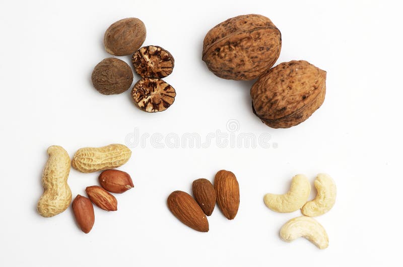 Different nuts stock image. Image of nutmeg, arrangement - 8364839