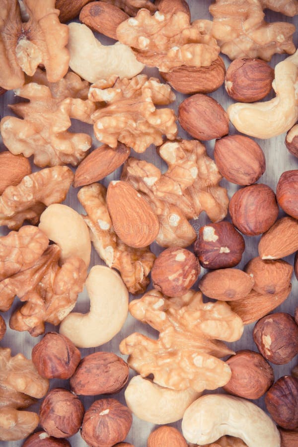 Different Nuts and Almonds As Source Vitamins and Minerals Stock Photo ...