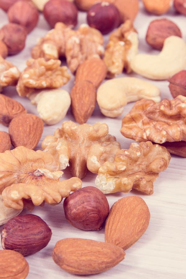 Different Nuts and Almonds As Source Vitamins and Minerals Stock Image ...