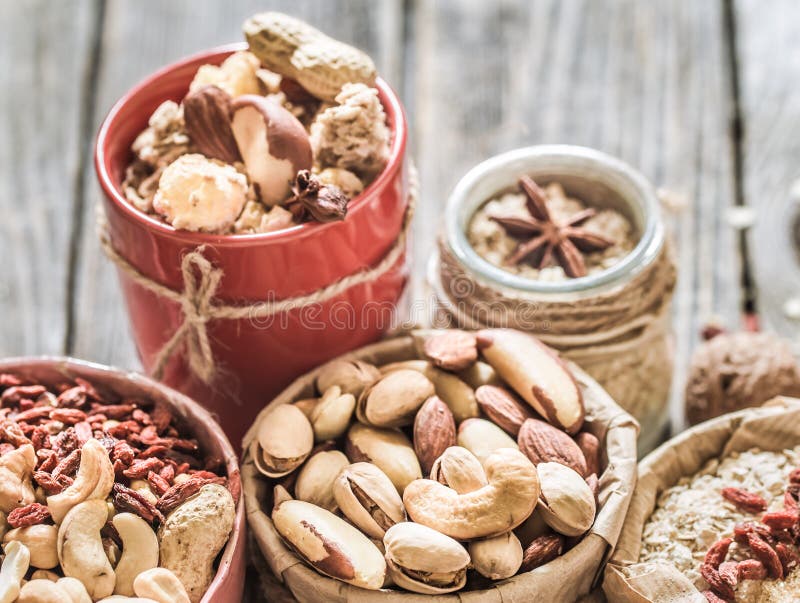 Different nuts closeup stock photo. Image of ingredient - 100568478