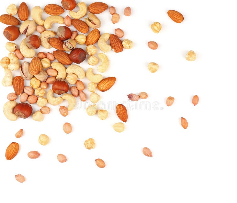 Falling Nuts on White Background Stock Image - Image of diet, food ...