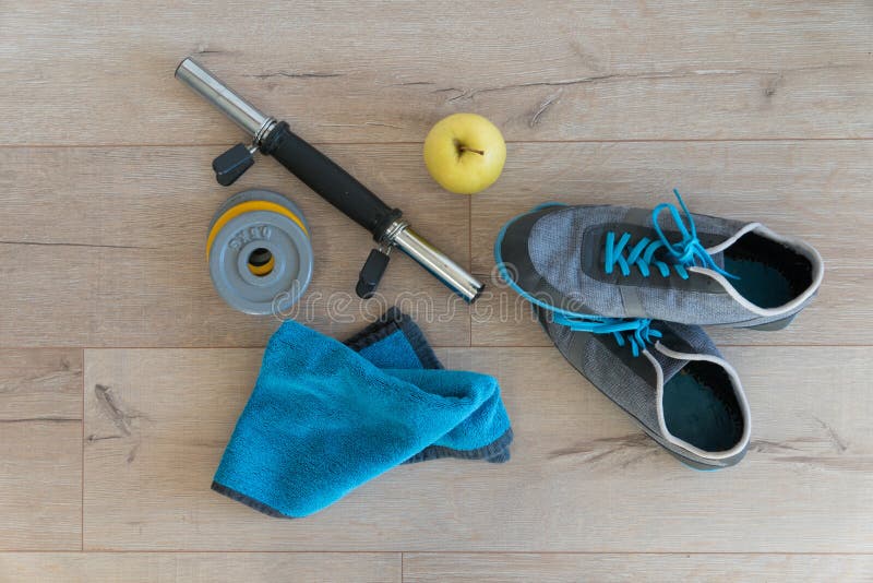 Objects for a Healthy Lifestyle Stock Image - Image of table, glass ...