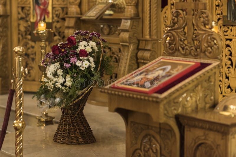 Different Objects Inside of a Church, at Wedding Time, Romanian Style ...
