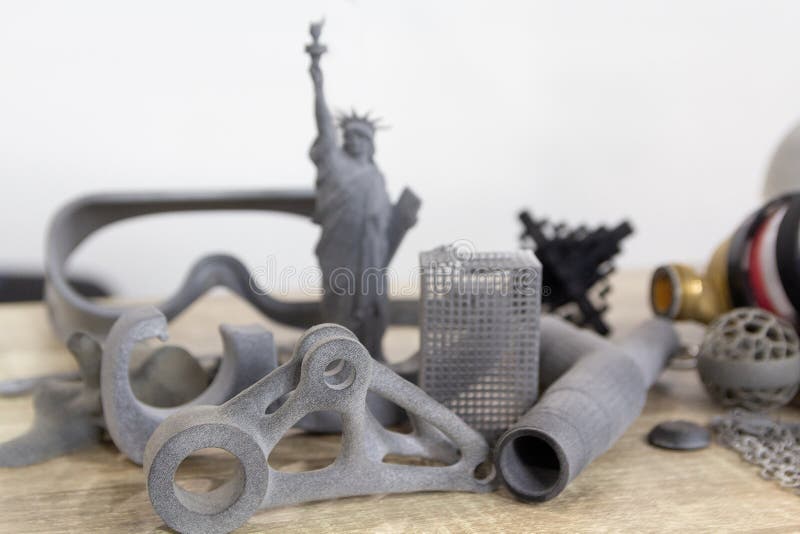 Different Objects Printed on Industrial Powder 3D Printer. Multi Jet ...