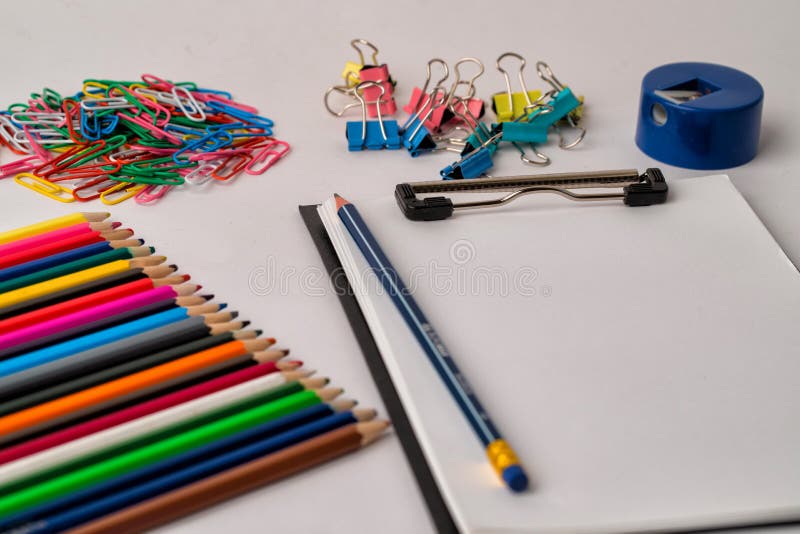 Different Office Supplies for Office and Study Stock Photo - Image of ...