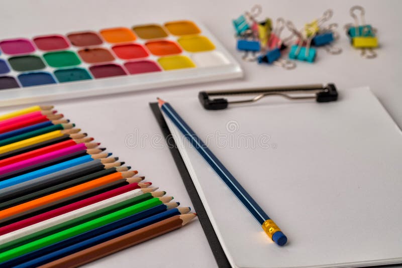 Different Office Supplies for Office and Study Stock Image - Image of ...