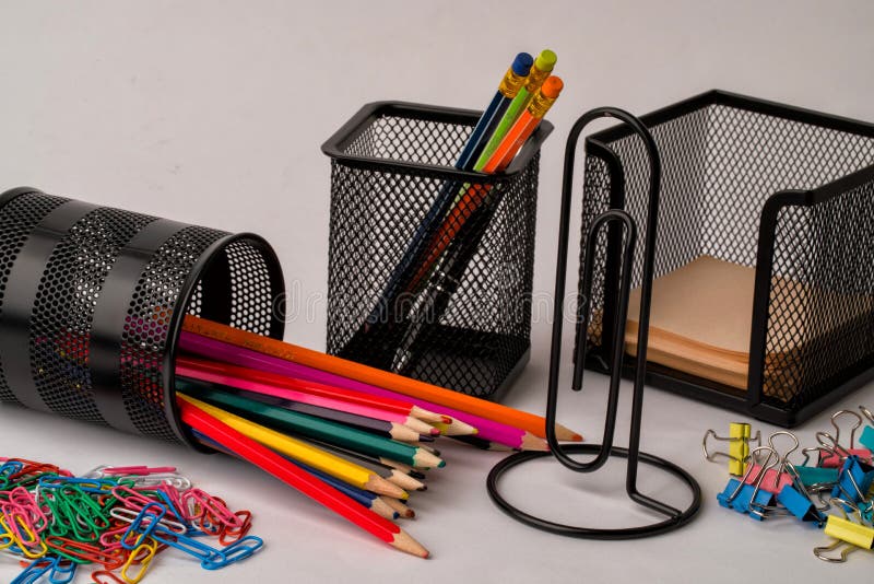 Different Office Supplies for Office and Study Stock Photo - Image of ...