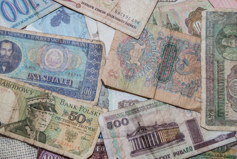 Different old banknotes stock photo. Image of foreign - 58520646