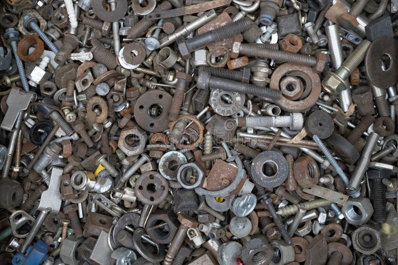 Different Old Metallic Bolts and Nuts, Engineering Tools and Equipment ...
