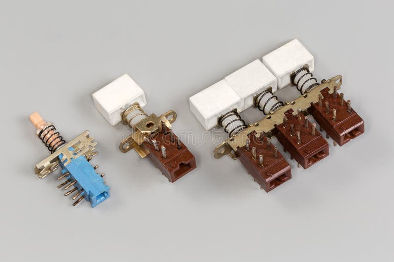 Different Old Outdated Electrical Single and Modular Push Button ...