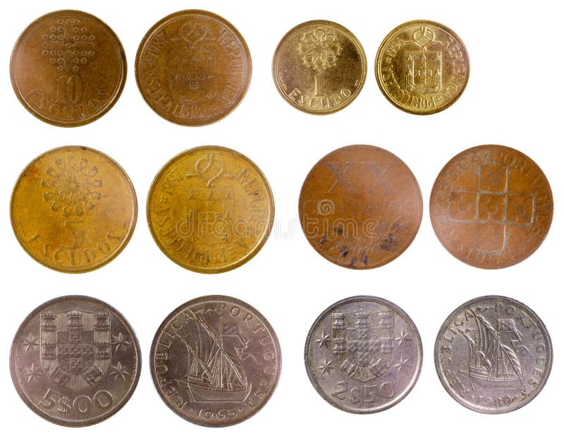 Different Old Portuguese Coins Stock Photo - Image of vintage, escudo ...