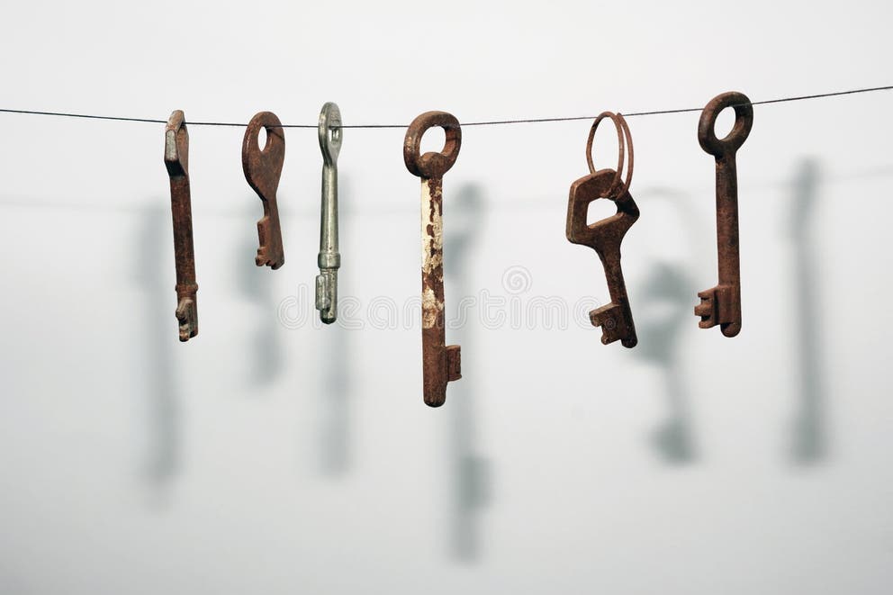 A Different Old Retro Rusty Keys from Different Locks Stock Image ...