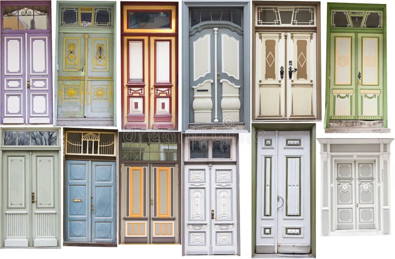 Different old style doors stock image. Image of house - 33135923