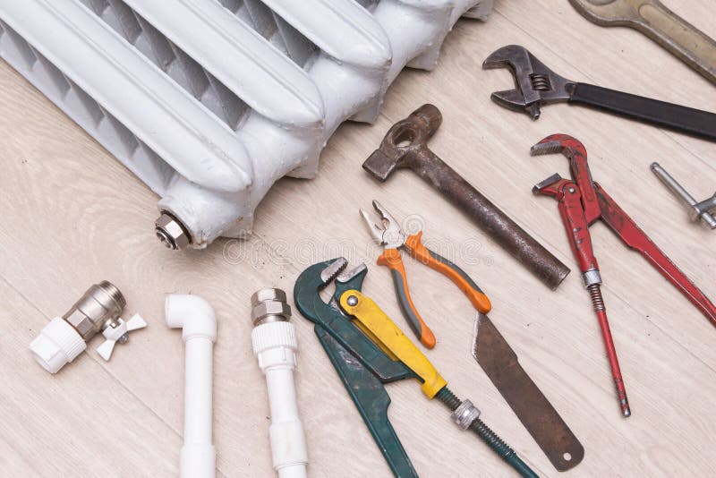 Different Old Tools and Equipment for Repair Central Heating Radiator ...