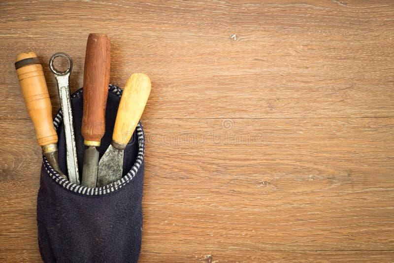 Different Old Tools on Wood Stock Photo - Image of ruler, hand: 64772768