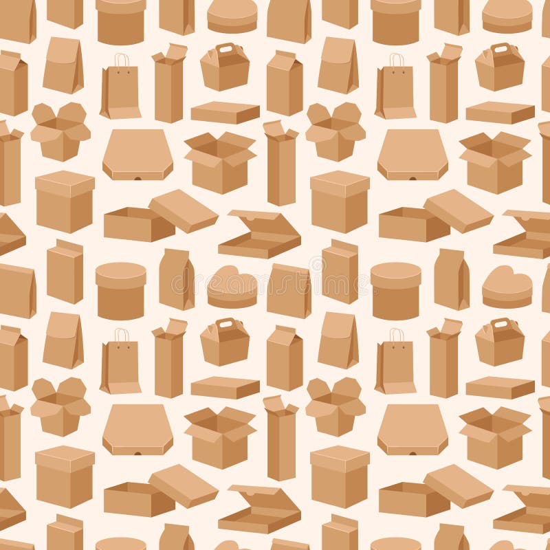 Different Boxes Packseamless Pattern Warehouse Shipping Container ...