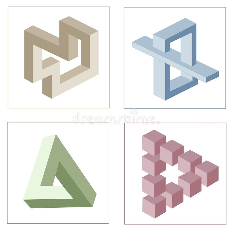 Different Optical Illusions of Impossible Objects Stock Vector ... Different Optical Illusions of Impossible Objects Stock Vector ...