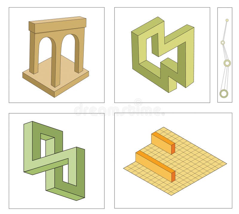 Different Optical Illusions of Impossible Objects Stock Vector ... Different Optical Illusions of Impossible Objects Stock Vector ...