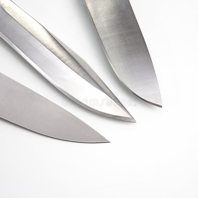 Different Options for the Shape of Knife Blades on a White Background ...
