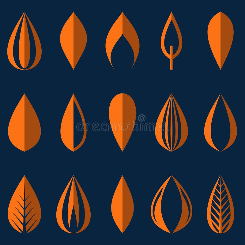 Different Origami Orange Simple Leaves Stock Vector - Illustration of ...