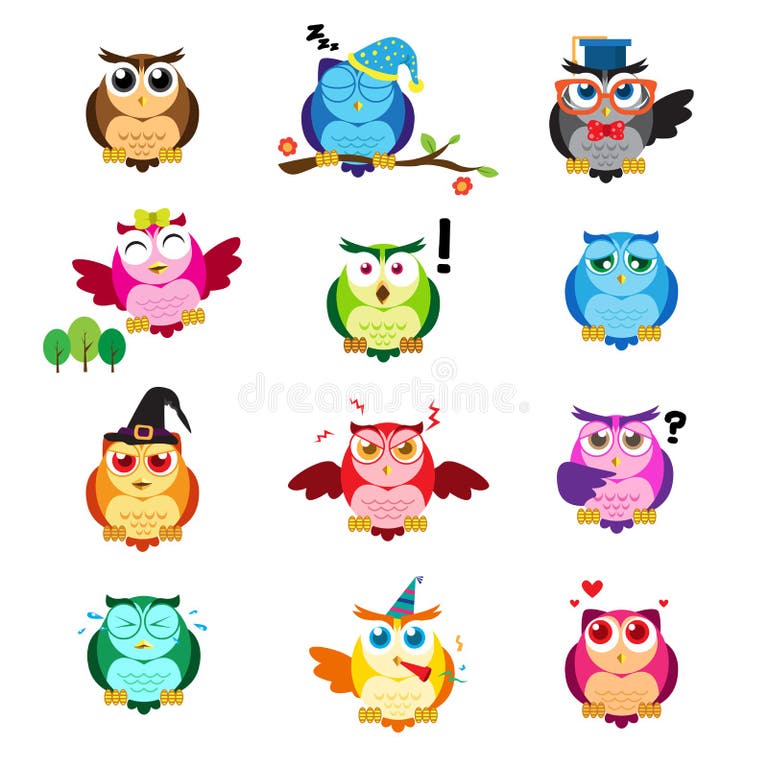 Owl Expressions Stock Illustrations – 537 Owl Expressions Stock ...