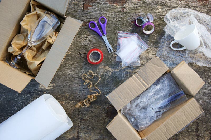 Different Packaging for Parcels. the Concept of Protecting Fragile ...