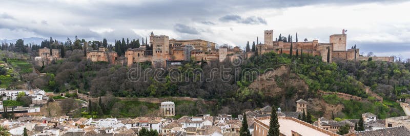 Different Panoramic Views of the Alhambra in Granada from the Albaicín ...