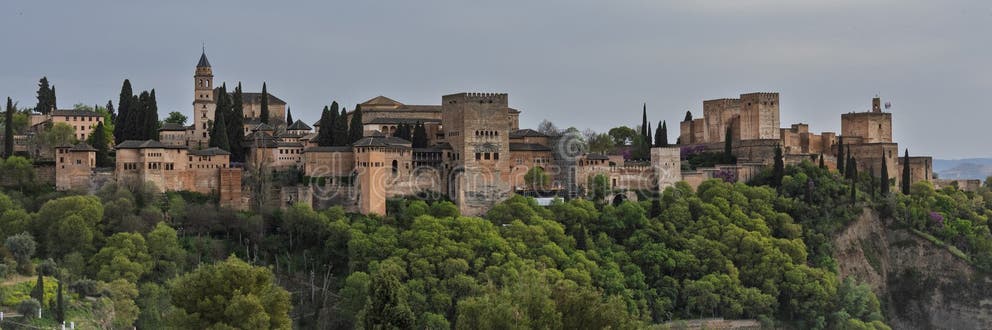 Different Panoramic Views of the Alhambra in Granada from the Albaicín ...