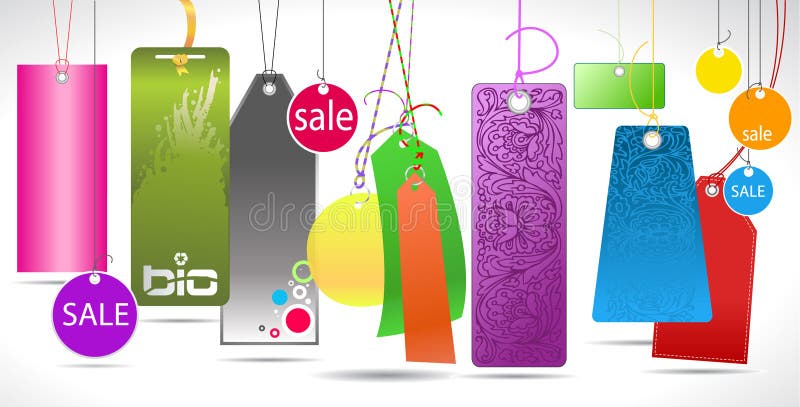 Different paper tags stock illustration. Illustration of message - 21787125