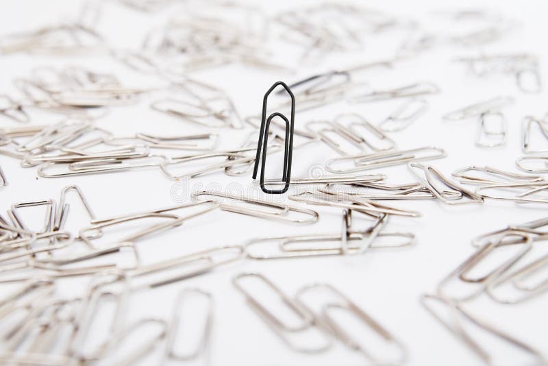Different Paperclips on White Stock Photo - Image of background, black ...